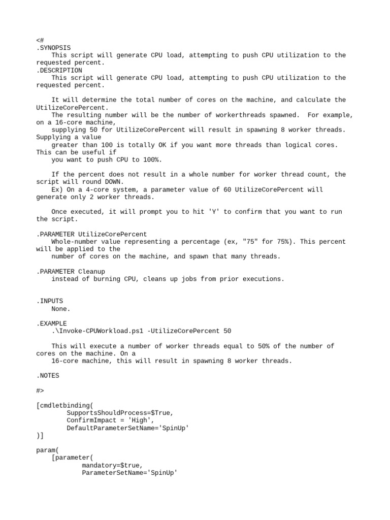 CPU Load Generation Script | PDF | Software | System Software
