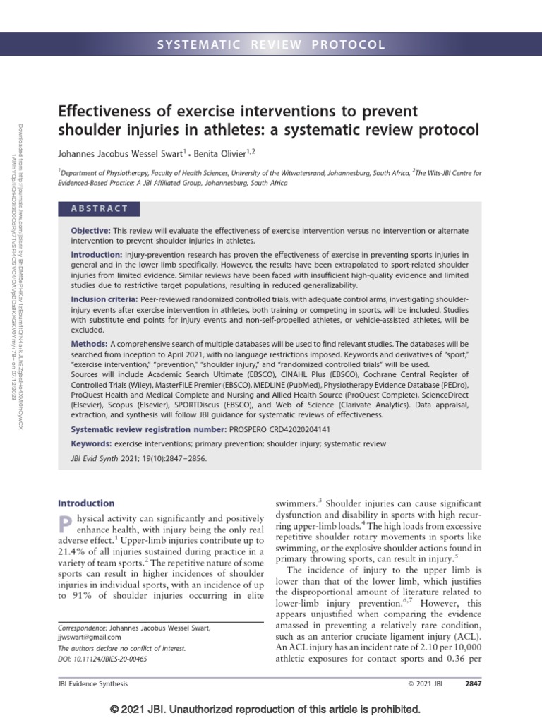 Effectiveness of Exercise Interventions To Prevent.16 | PDF ...