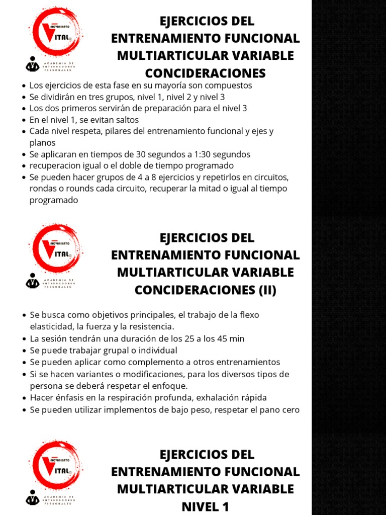Ejercicios Del Entrenamiento Funcional Multiarticular Variable ...