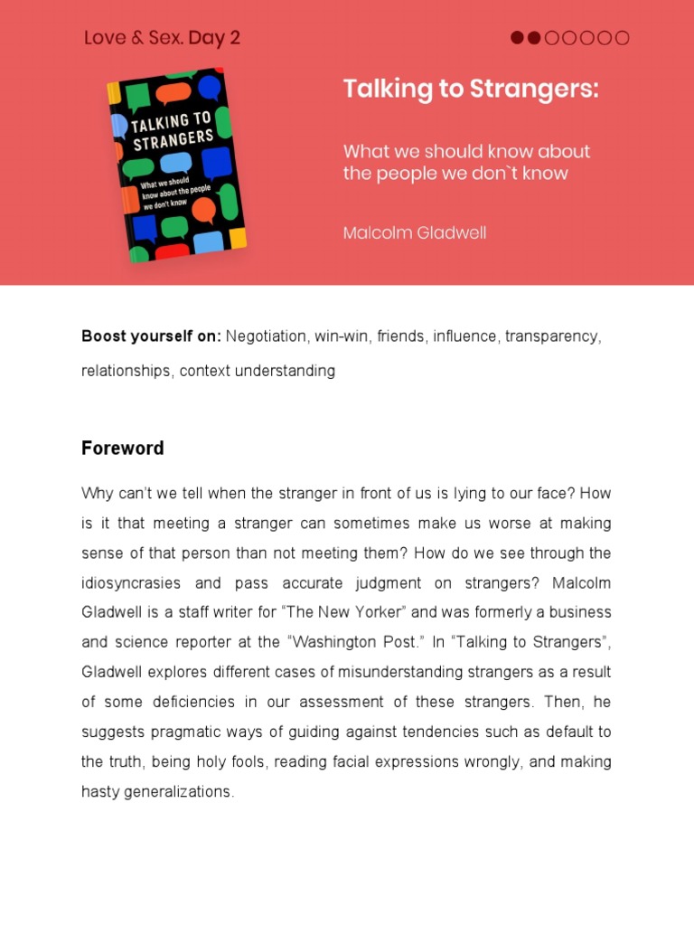 Day 2-Talking To Strangers | PDF