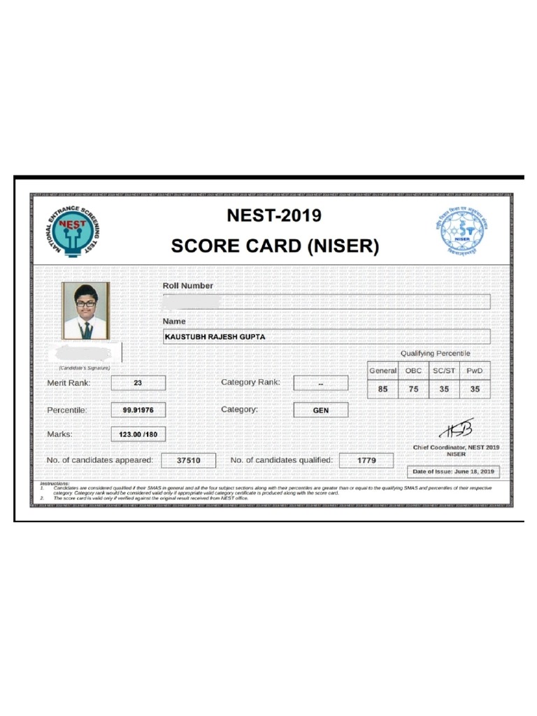 Nest Score Card | PDF
