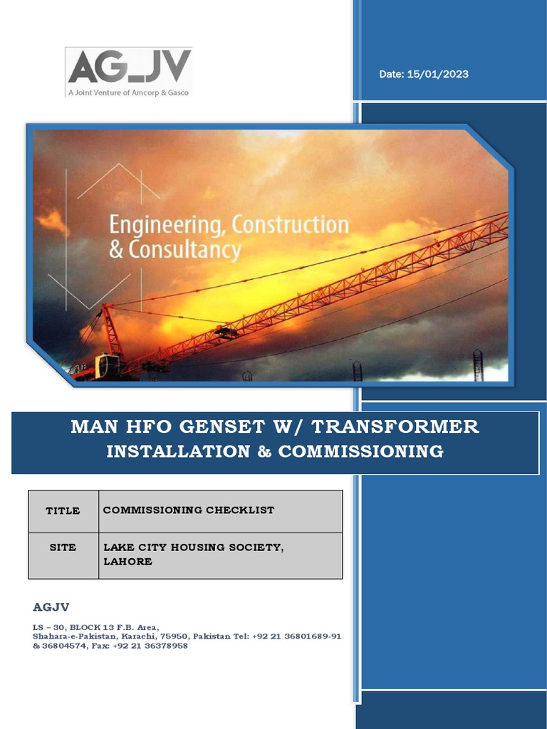 MAN Genset Commissioning Checklist | PDF | Transformer | Insulator ...