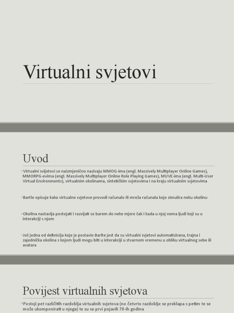 Virtualni Svjetovi | PDF