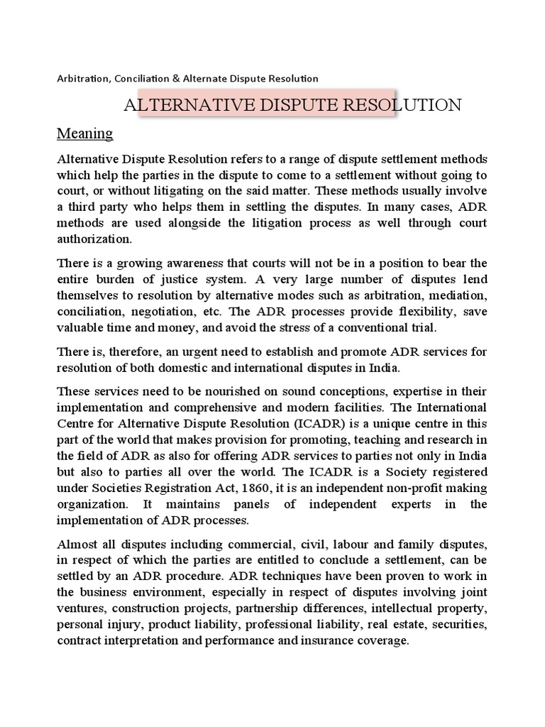 Arbitration, Conciliation & ADR - Practical File | PDF