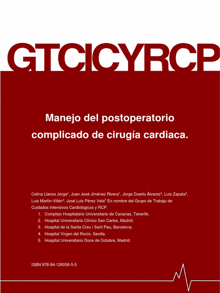 Gtcicyrcp Manejo Del Postoperatorio Complicado de Cirugia Cardiaca ...