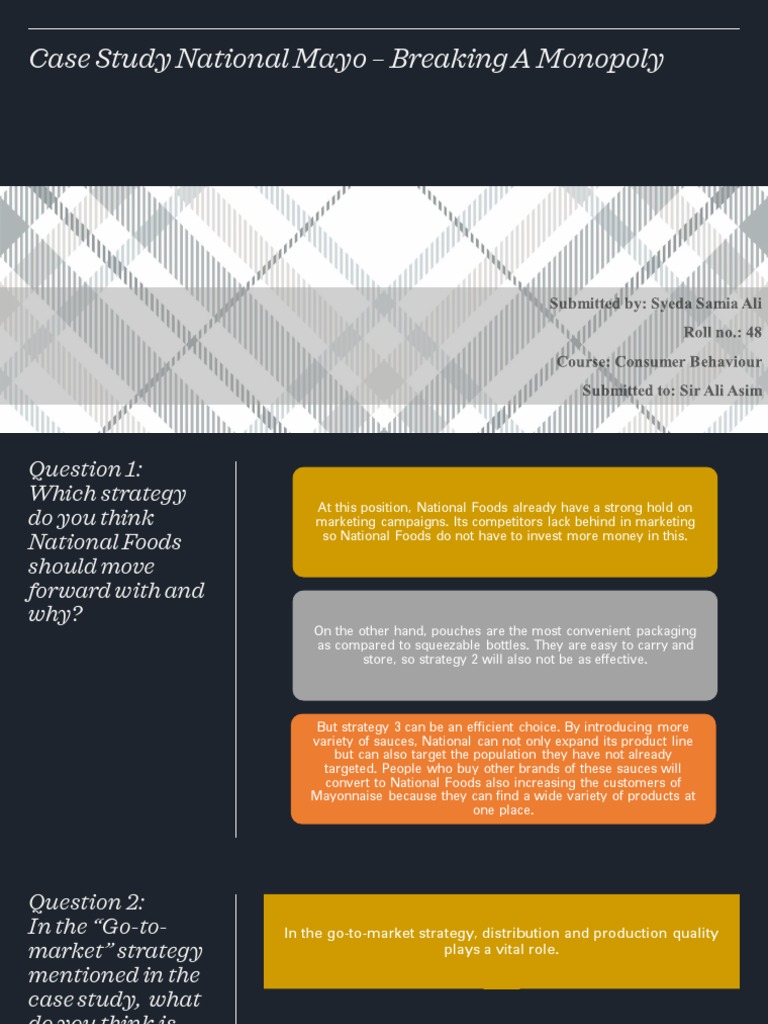 Syeda Samia Ali - Case Study - National Mayonnaise - CB | PDF | Financial Economics | Human ...