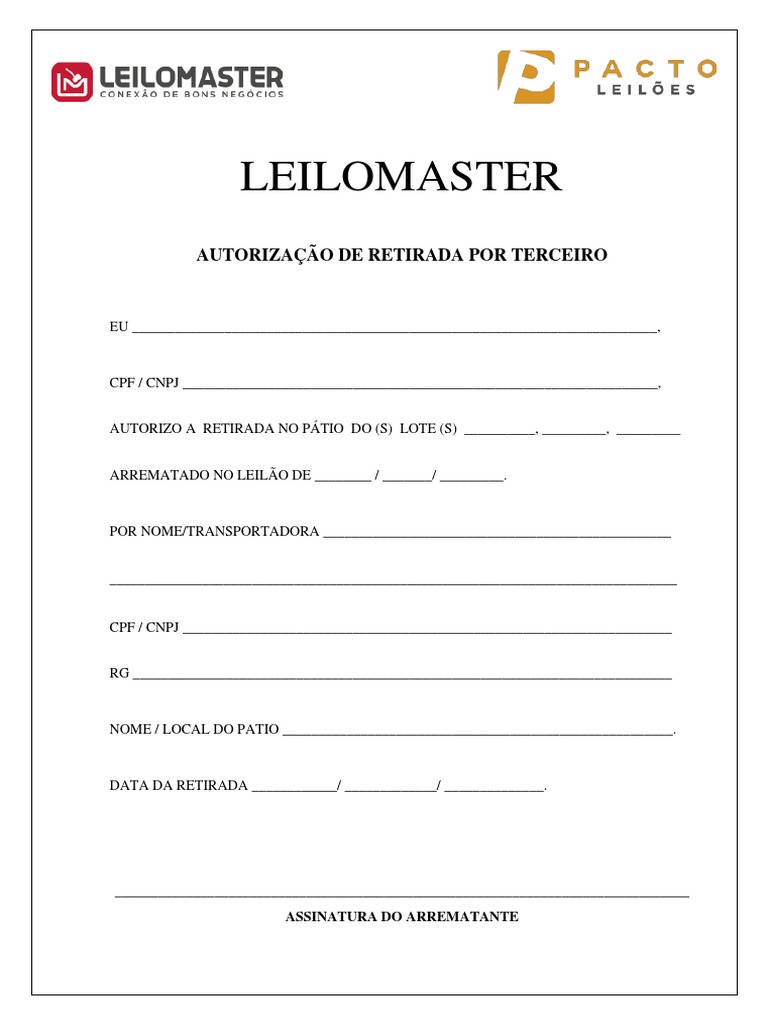 Autorizacao de Retirada | PDF