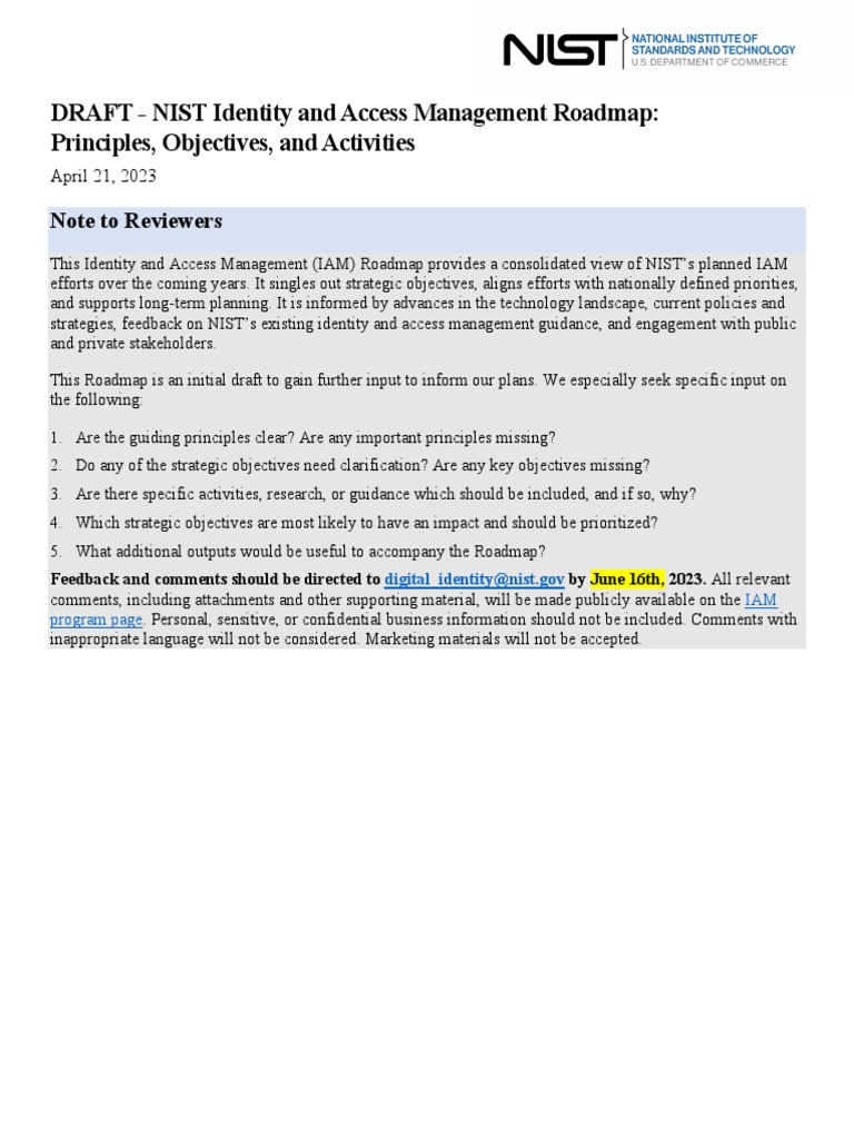 NIST Identity and Access Management Roadmap | PDF | Computer Security ...