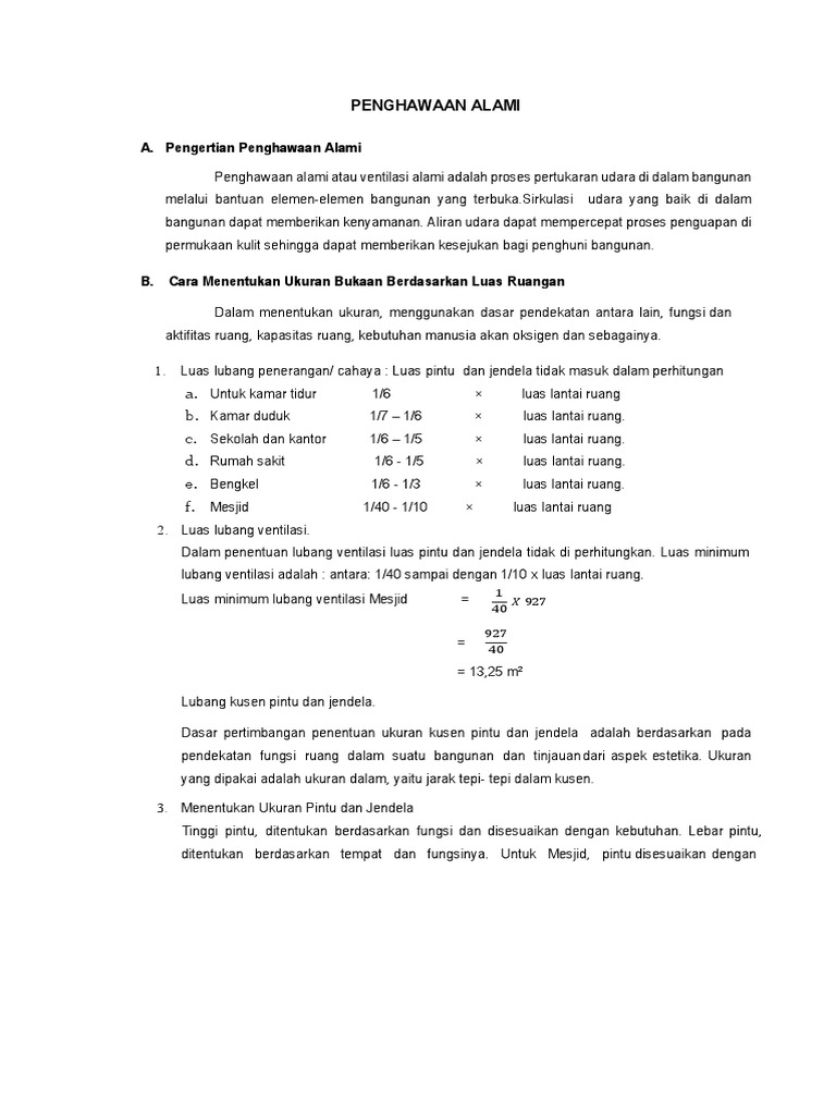 Perhitungan Teknis & Gambar Sistem Penghawaan | PDF