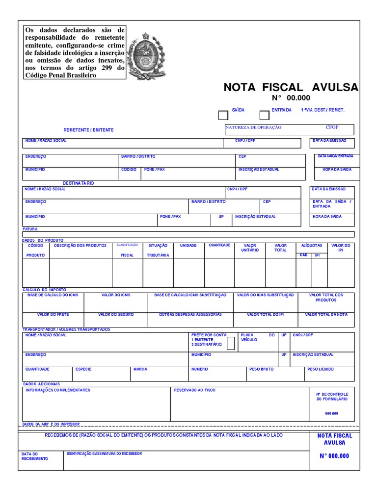 Icms RJ NF Avulsa | PDF | Recibo