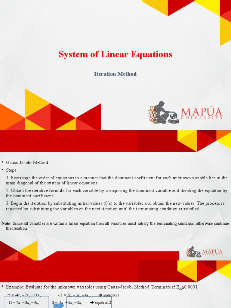 Part 8 - Gauss SeidelJacobi | PDF | Equations | Variable (Mathematics)