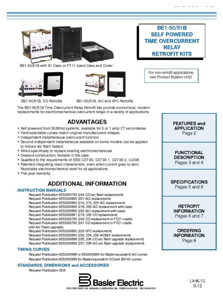 BE1 - 50-51B-244 Retrofit | PDF | Relay | Amplifier