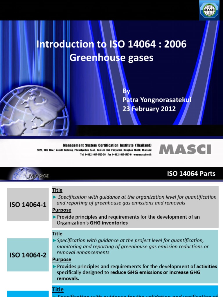 Introduction To ISO 14064 - MASCI | PDF | Greenhouse Gas | Verification ...