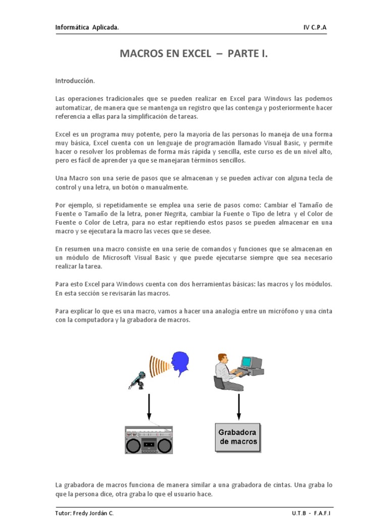 Manual Macros Excel | PDF | Macro (informática) | Microsoft Excel
