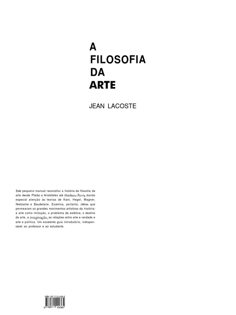 Filosofia Da Arte Jean Lacoste | PDF | As artes | Estética