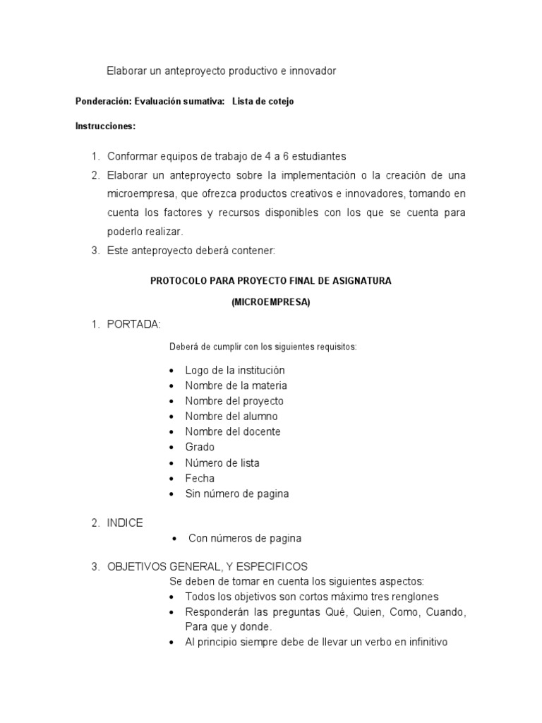 Protocolo de Proyecto | PDF