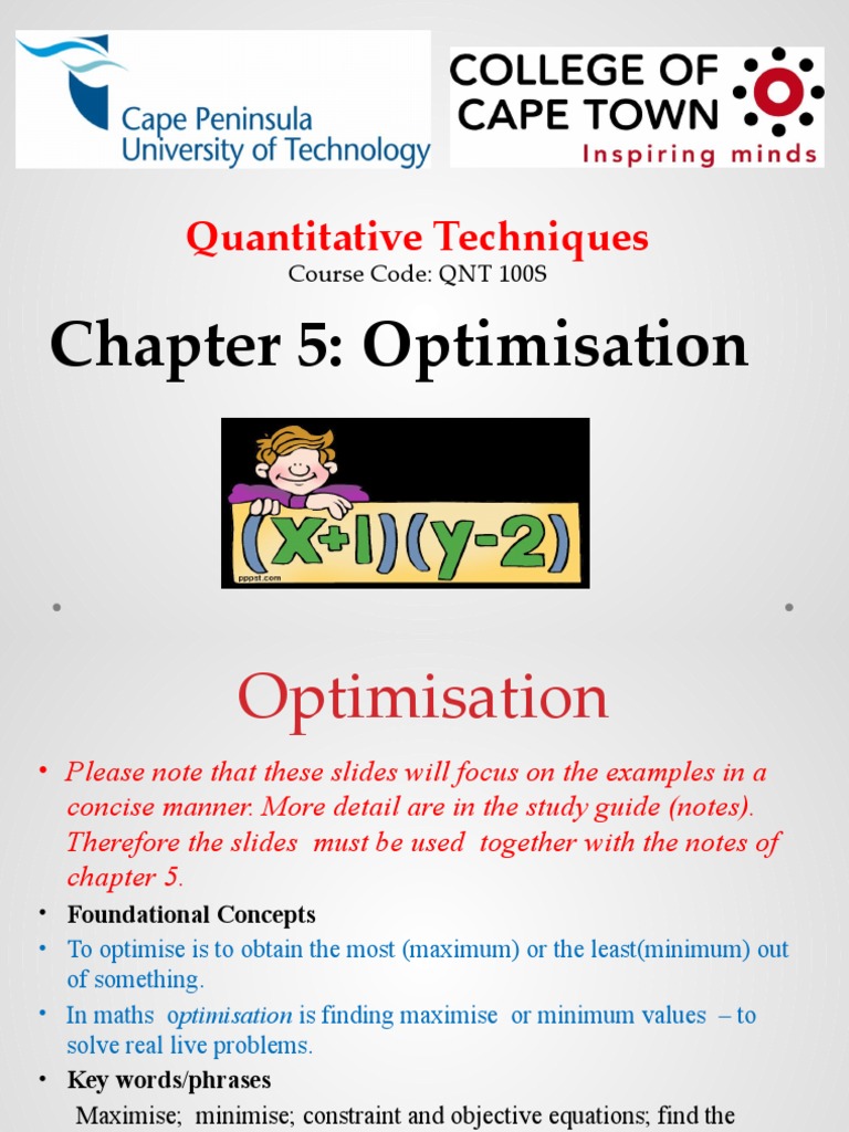 Grade 12 Optimisation Techniques | PDF | Mathematical Optimization | Area