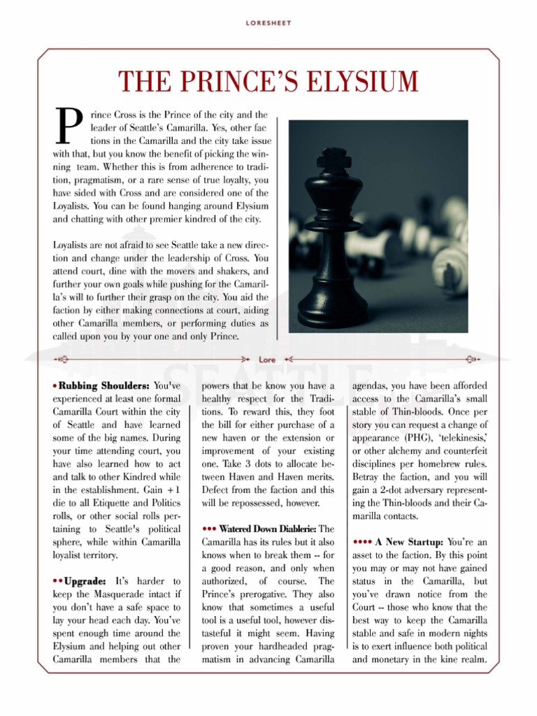 VTM Loresheet Elysium | PDF