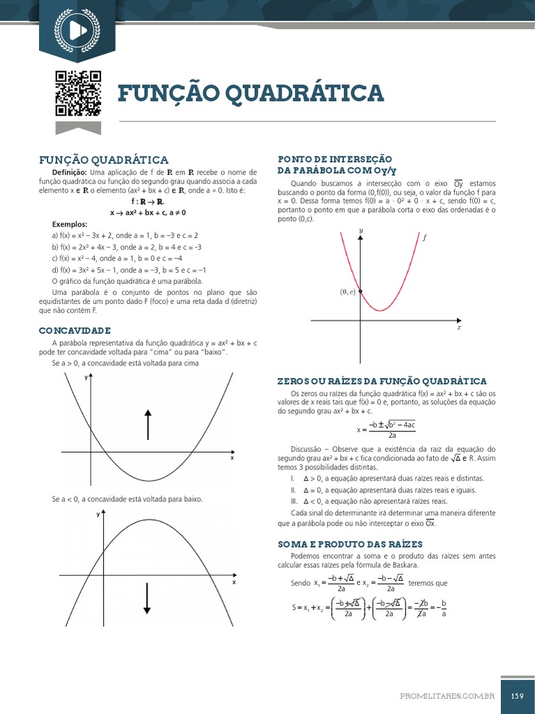 Função Quadrática | PDF | Equações | Função (Matemática)