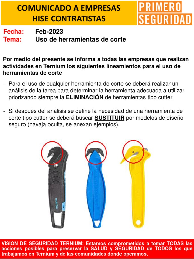 Seguridad en el Uso de Cutters | PDF