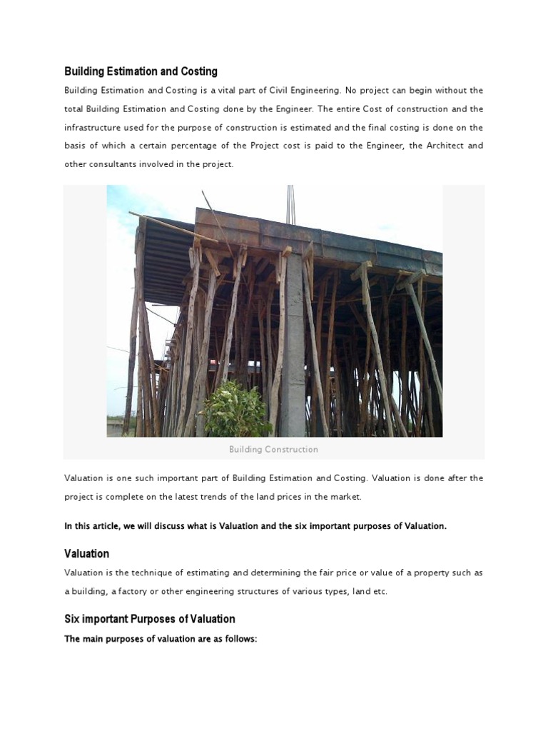 Building Estimation and Valuation Insights | PDF | Business