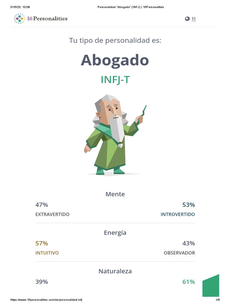 Personalidad "Abogado" (INFJ) - 16personalities | PDF | Cognición ...