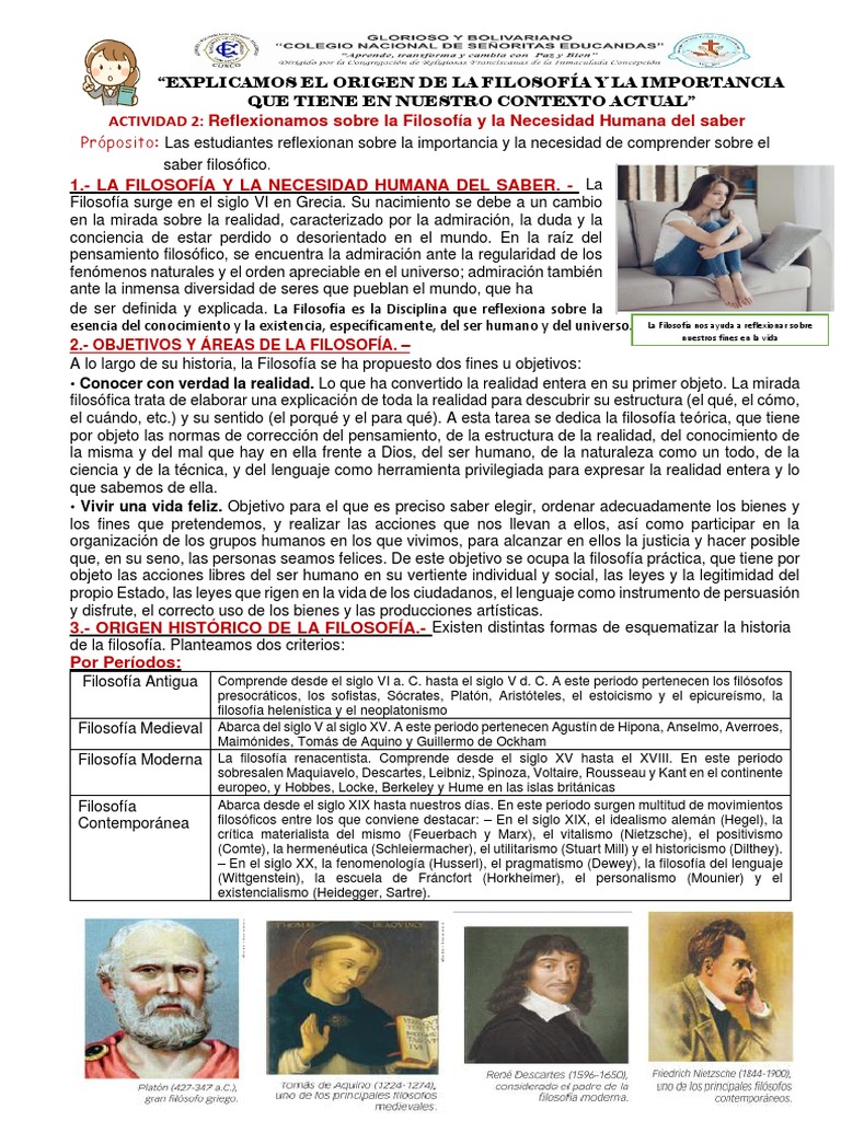 La Filosofia y La Necesidad Humana Del Saber | PDF | Realidad | Martin ...