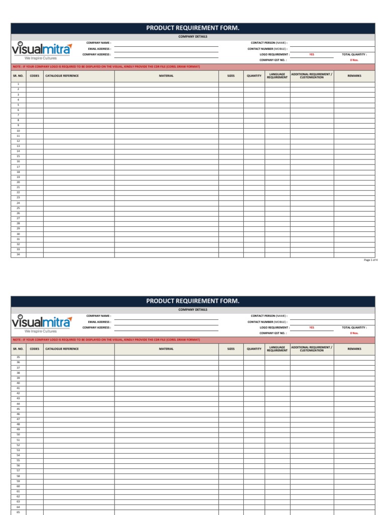 Product Requirement Form | PDF | Computing | Software