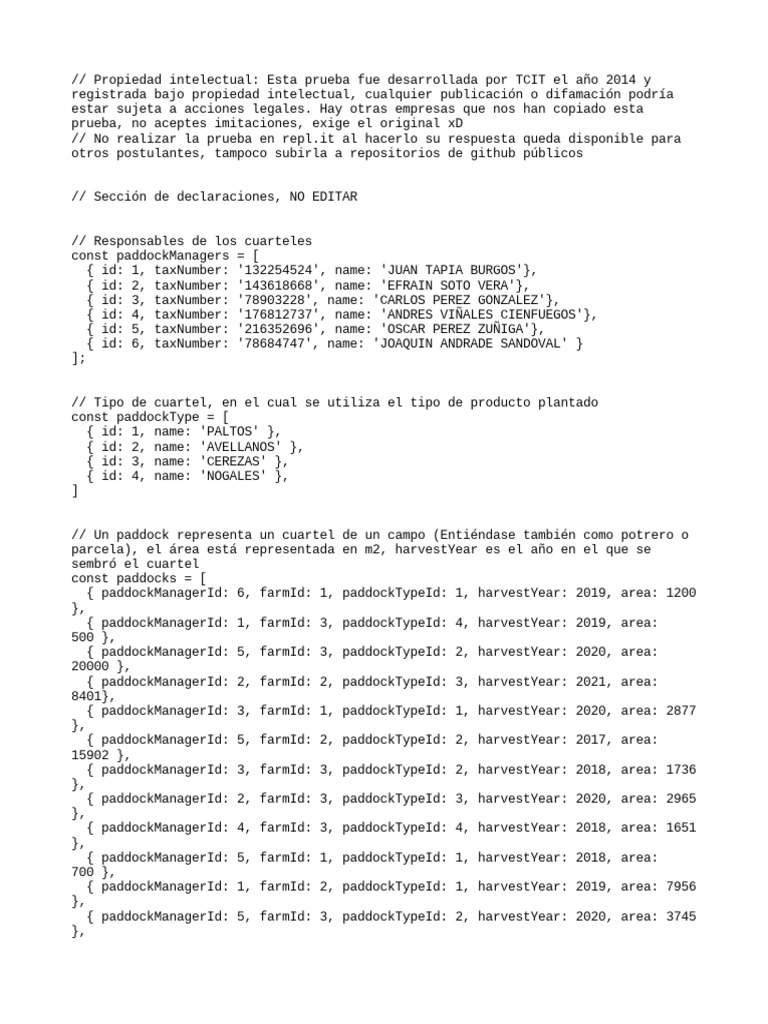 Prueba de Programación en JavaScript | PDF | Ingeniería de software | Informática