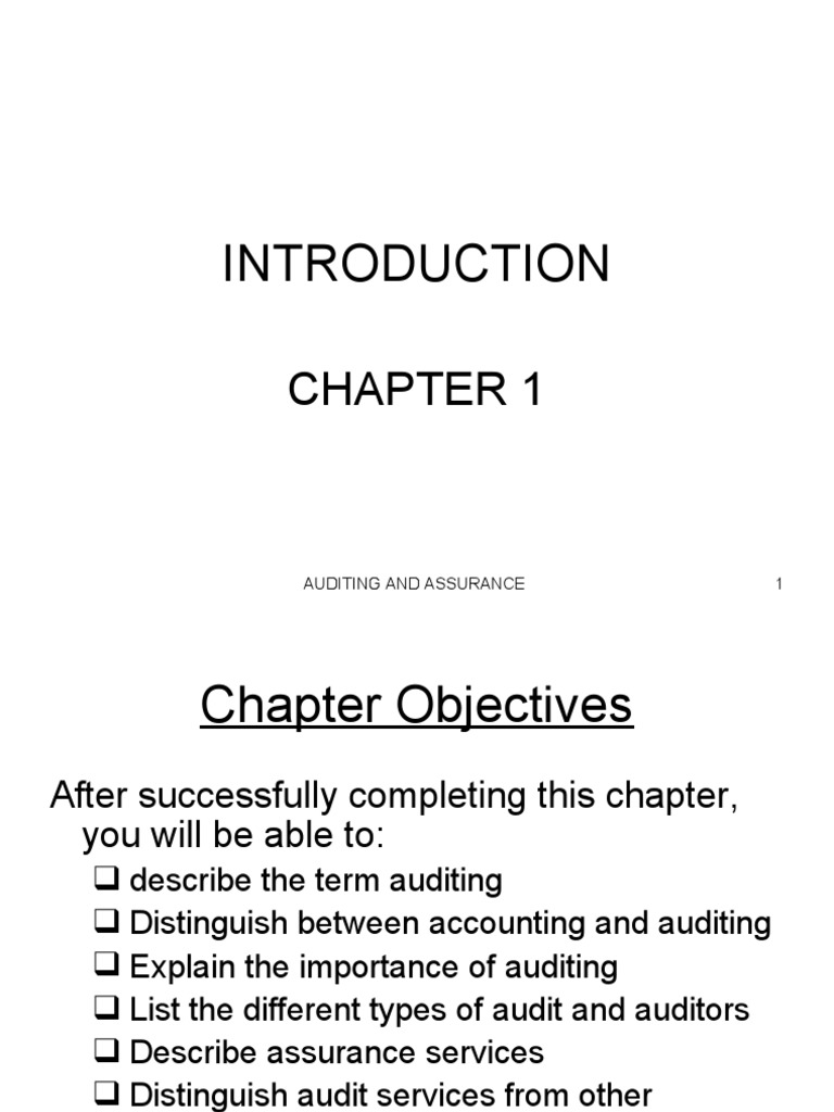 Chapter 1-Overview To Auditing | PDF | Audit | Financial Audit Chapter 1-Overview To Auditing | PDF | Audit | Financial Audit