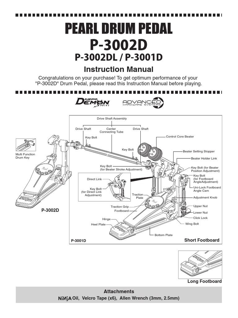 P-3002D Pearl Eliminator Demon Drive (Double Pedal) Instruction Manual ...