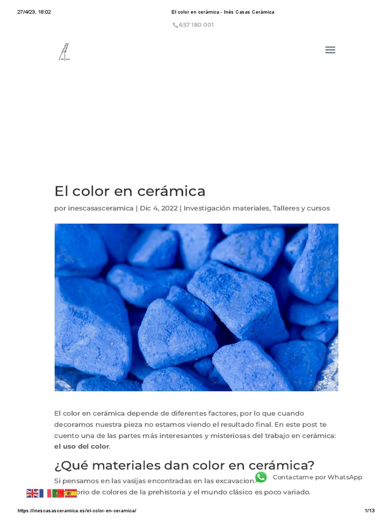 El Color en Cerámica - Inés Casas Cerámica | PDF | Cerámica | Color