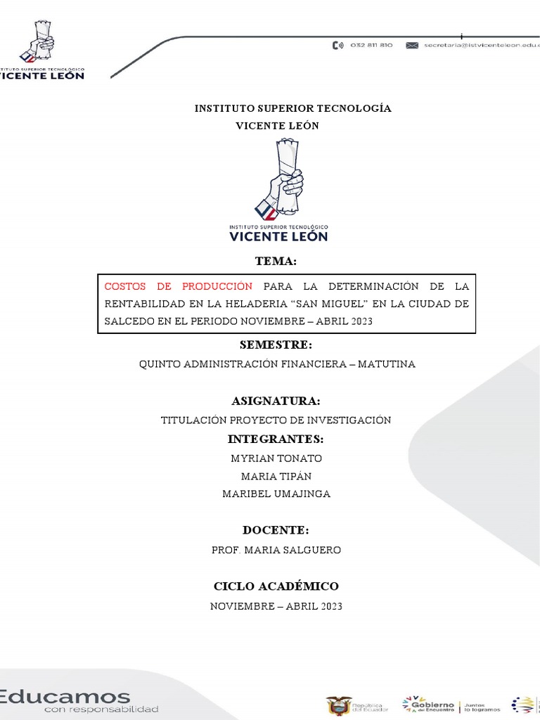 Proyecto De Titulacion 13 Pdf Presupuesto Planificación