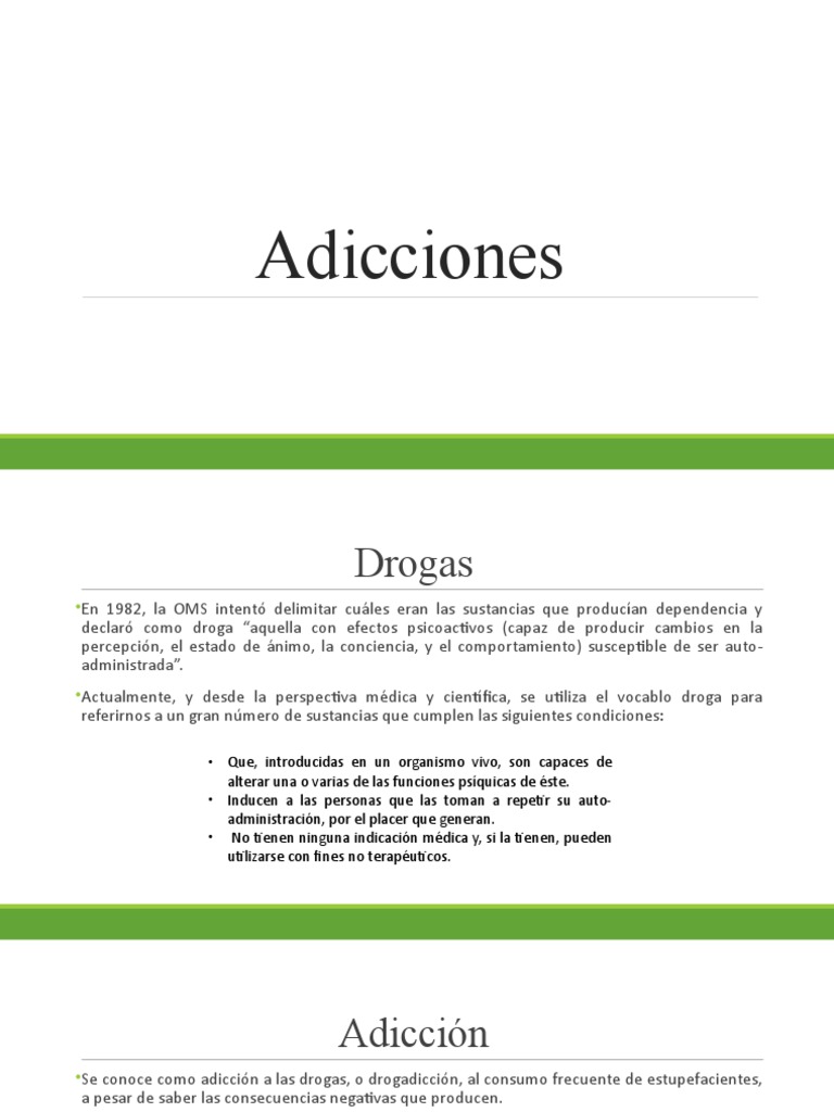 Adicciones | PDF | La dependencia de sustancias | Drogas