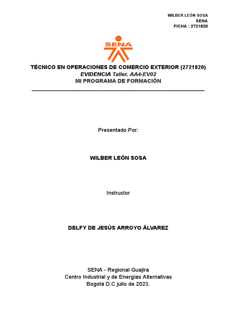 Evidencia Taller. Aa4-Ev02 | PDF