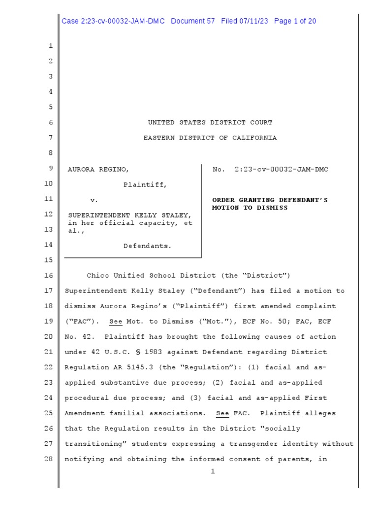 Court Order in Lawsuit Against Chico Unified School District | Download ...