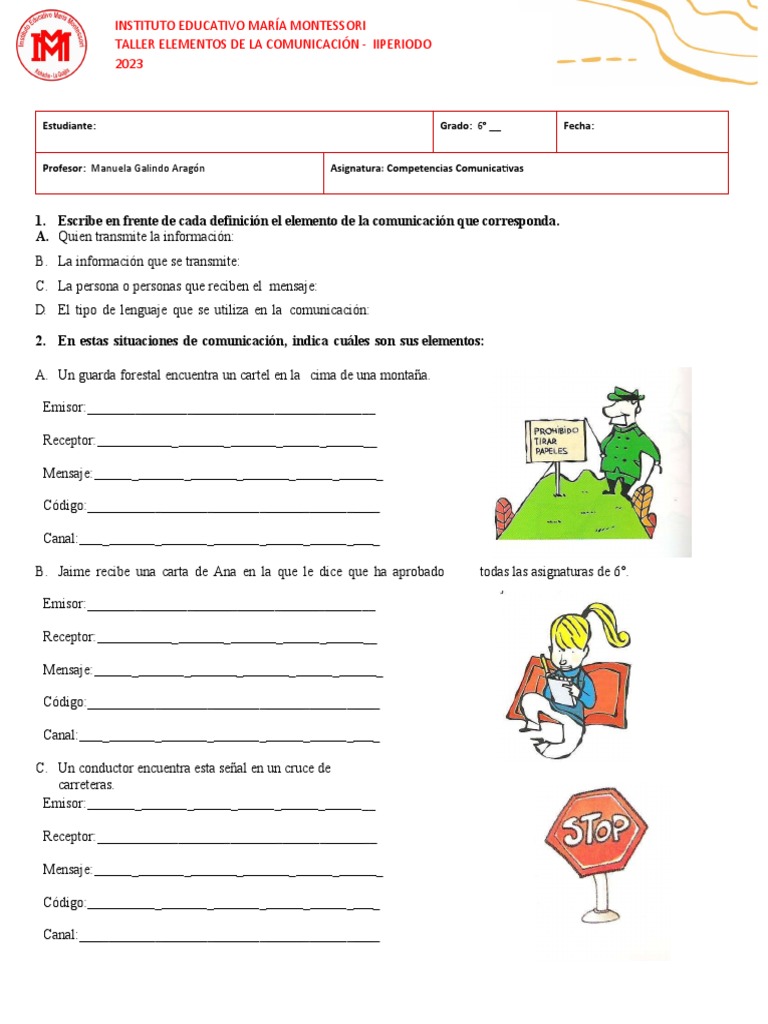 Anexo 4. 6° - Taller de Elementos de La Comunicación. | PDF | Comunicación | Comunicación humana