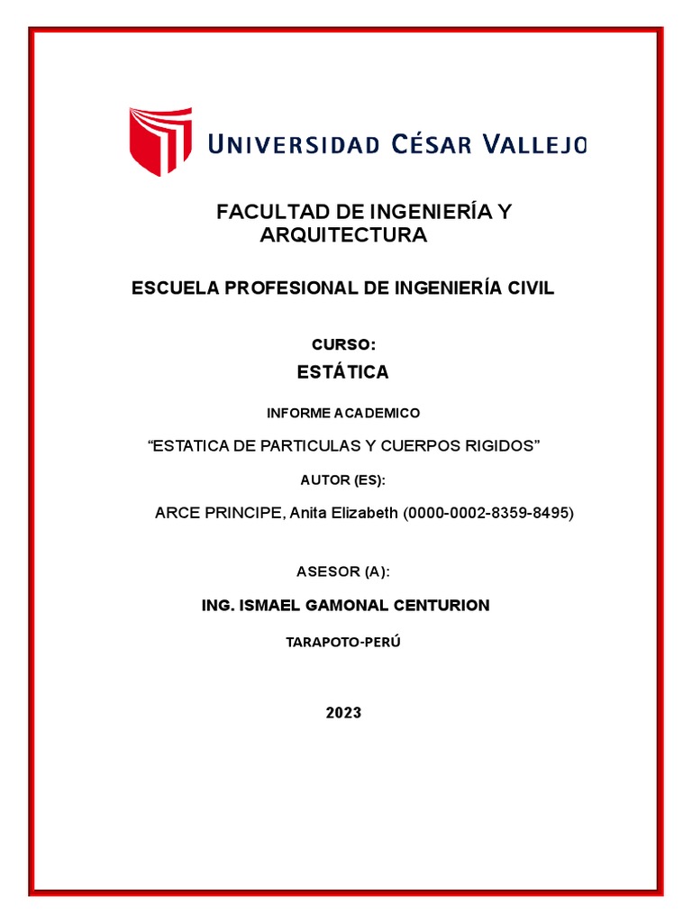 Informe Estatica (Exposicion) | PDF | Vector Euclidiano | Fuerza