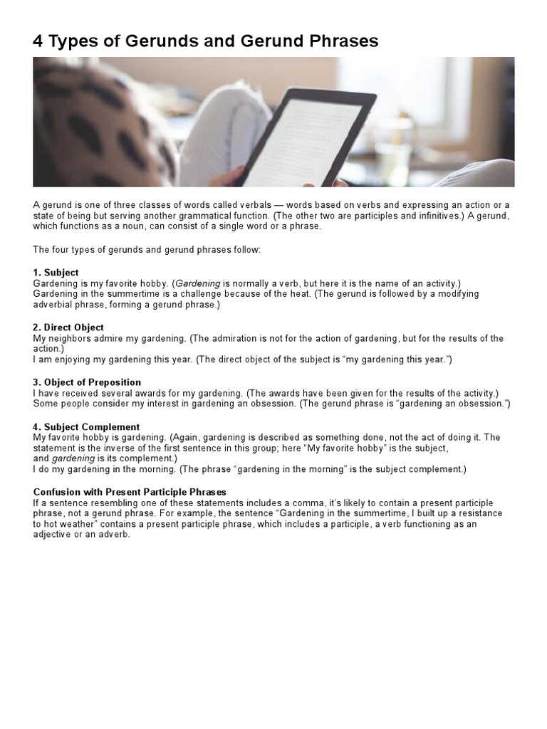 Understanding Gerunds and Phrases | PDF | Language Arts & Discipline ...