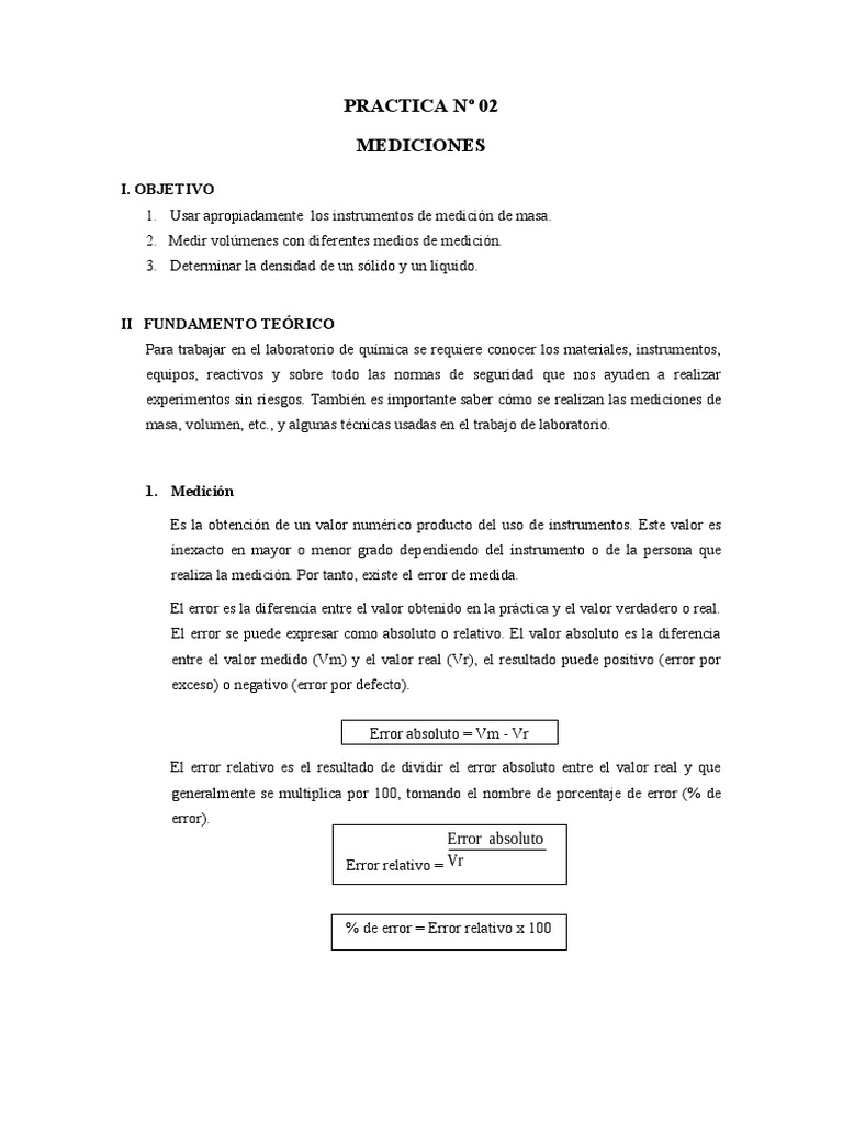 Practica 3 - Mediciones | PDF | Medición | Balanza