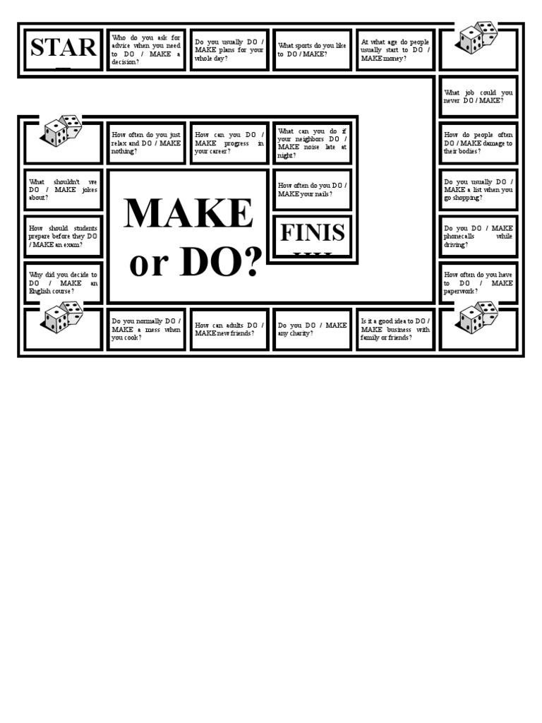 Make Vs Do Boardgame Pdf