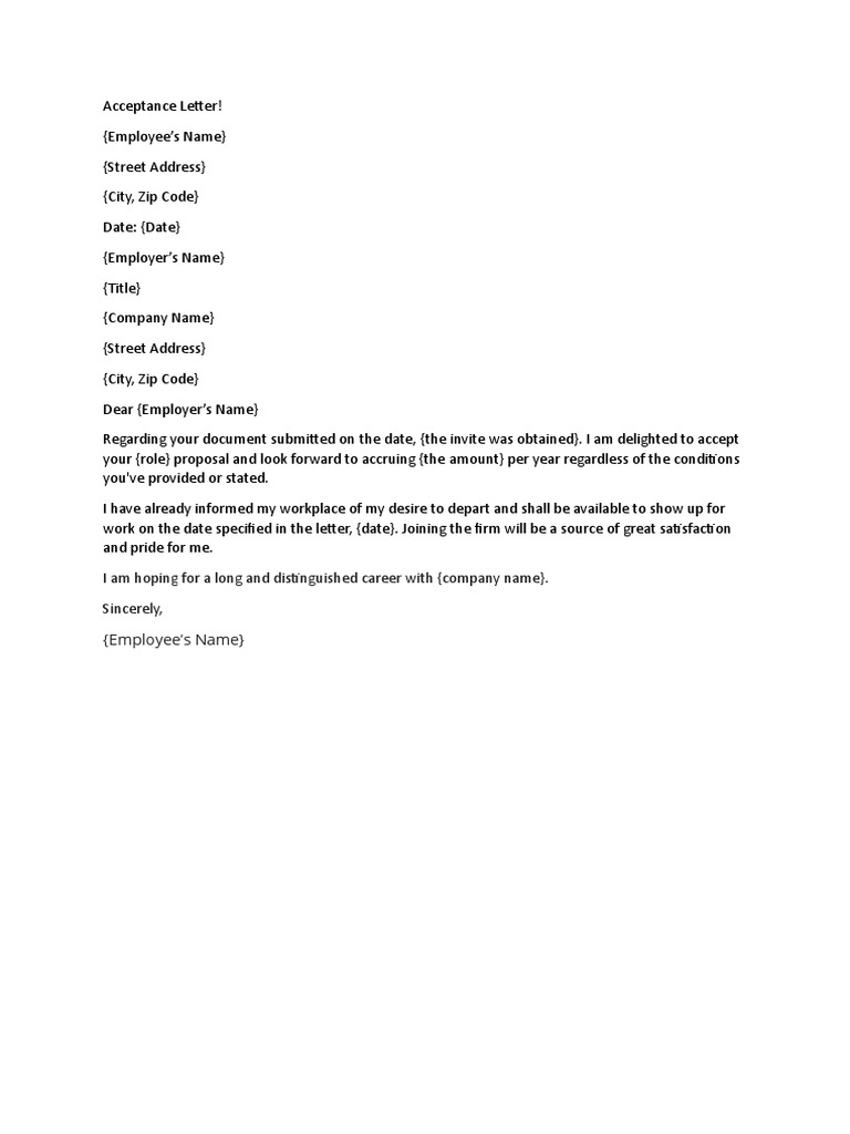 Acceptance Letter, Group Portfolio | PDF