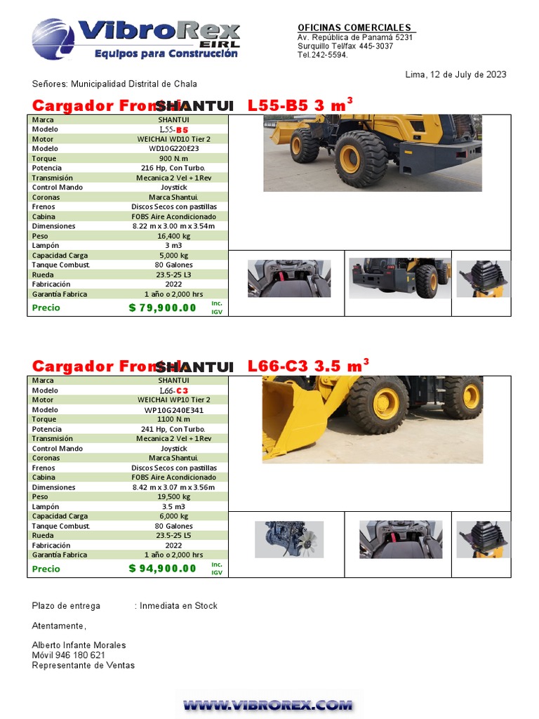 Cargador Frontal Shantui L55-B5 L66-C3 | PDF | Vehículo de motor | Transporte