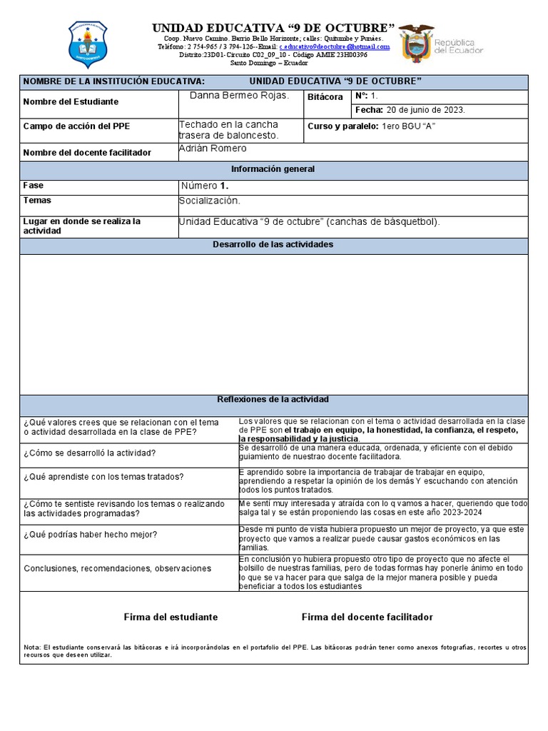 2 Formato de Bitácora | PDF