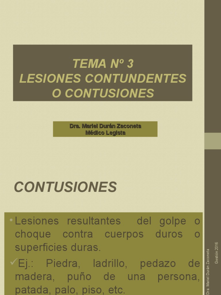 Tema 3 Lesiones Contundentes 2016-1 | PDF | Especialidades Medicas ...