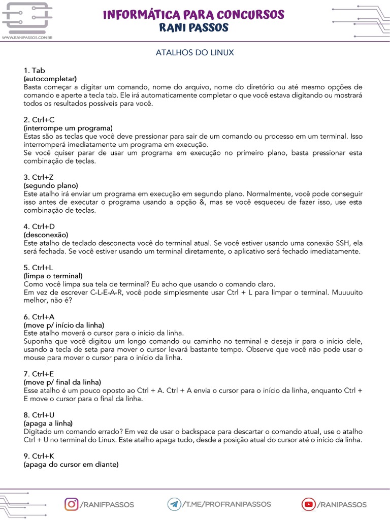 Atalhos Linux | PDF