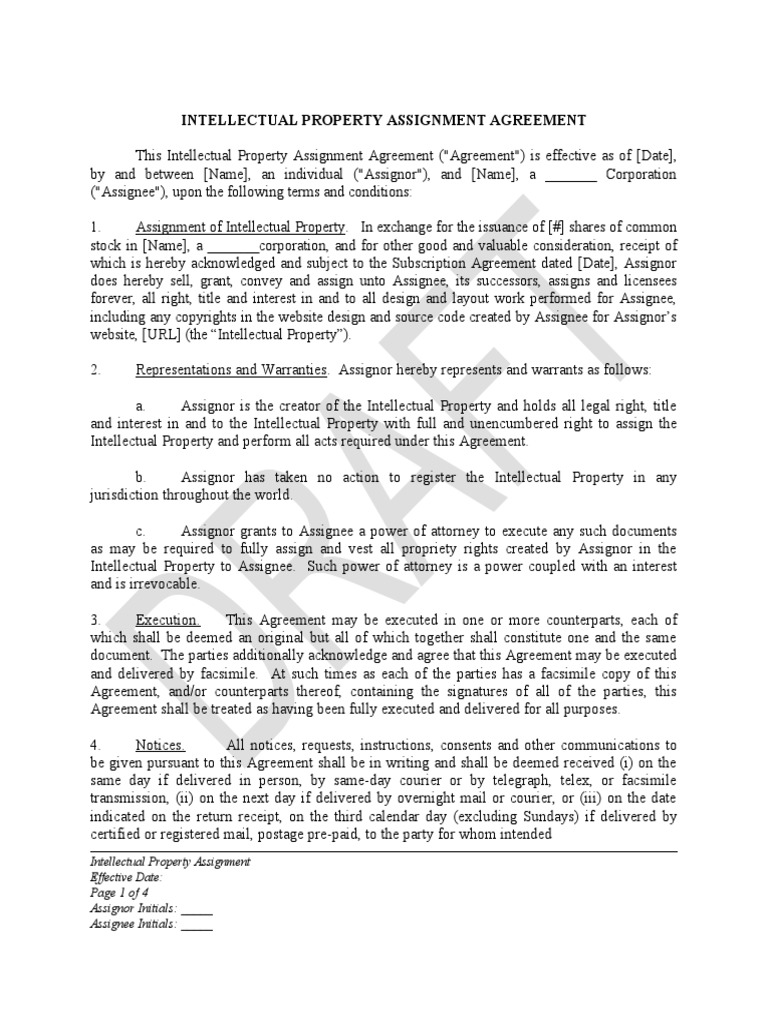 IP Assignment Agreement | PDF | Assignment (Law) | Ethical Principles