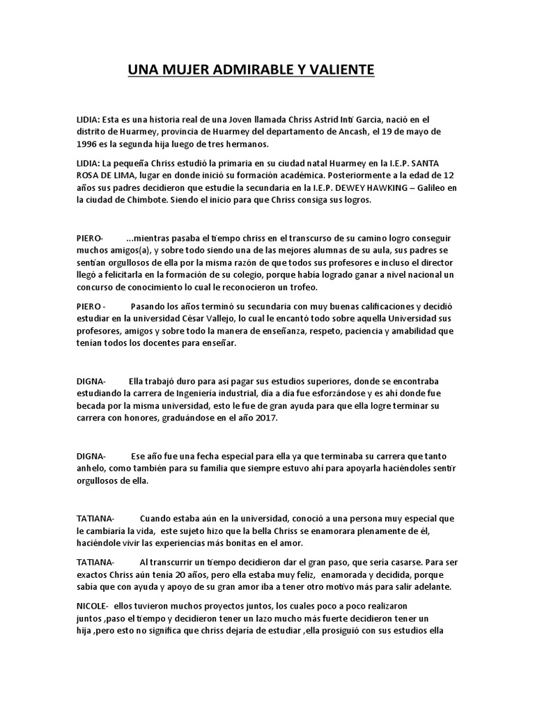 Una Mujer Admirable y Valiente | PDF