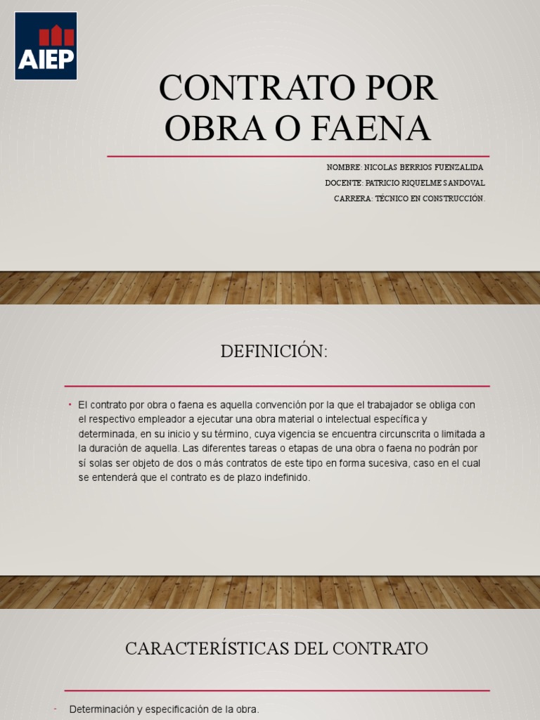 Contrato Por Obra o Faena POWEr | PDF