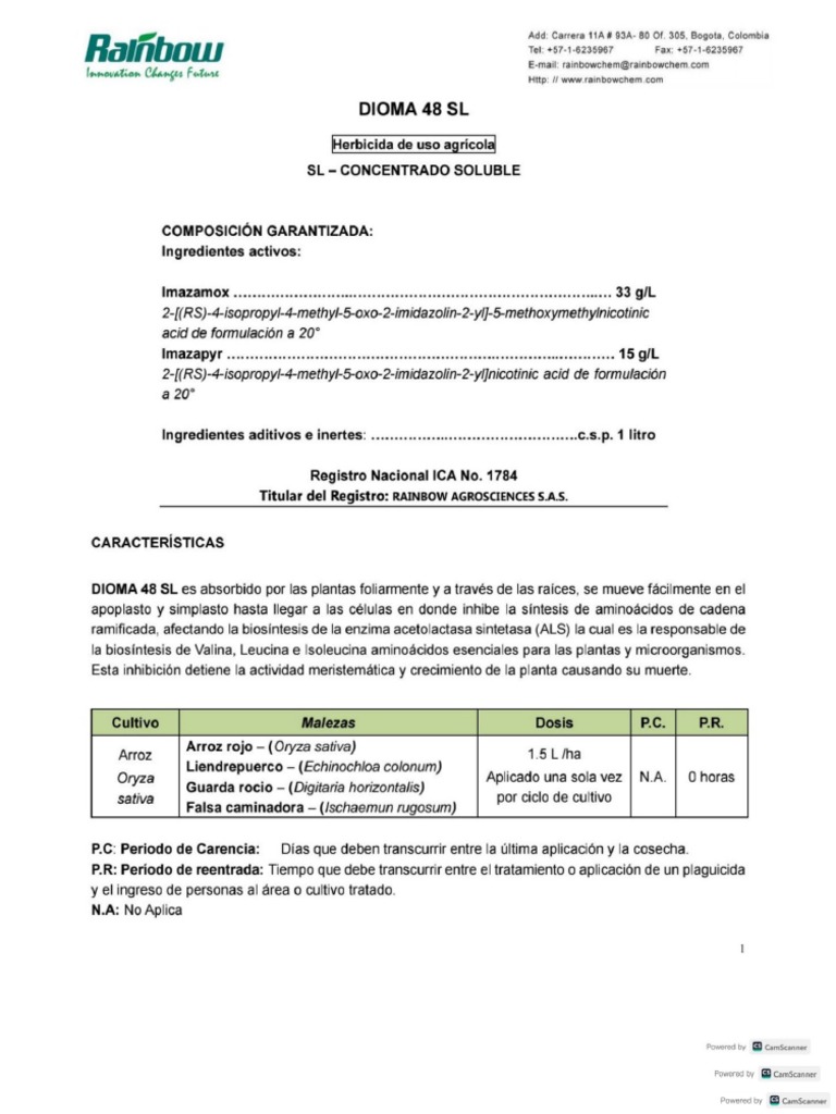 Ficha Técnica Dioma 48 SL | PDF